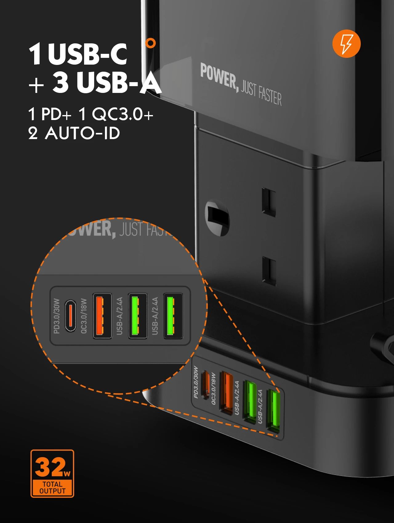 LDNIO SKW6457 2500W Tower Extension 6Ports Power Socket UK plug - LDNIO ...