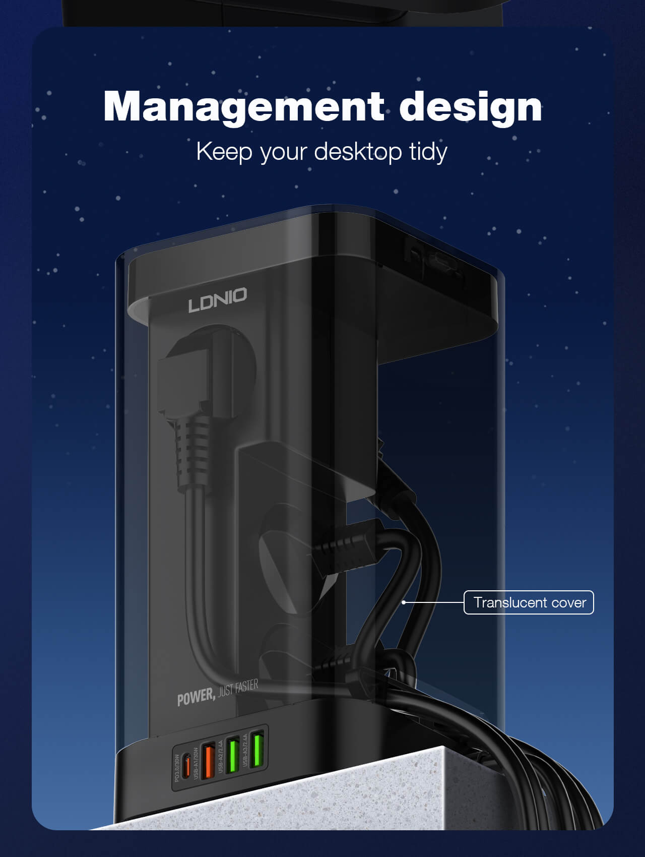 LDNIO 4 AC Tower Extension Power Socket SEW4485 - LDNIO PAKISTAN